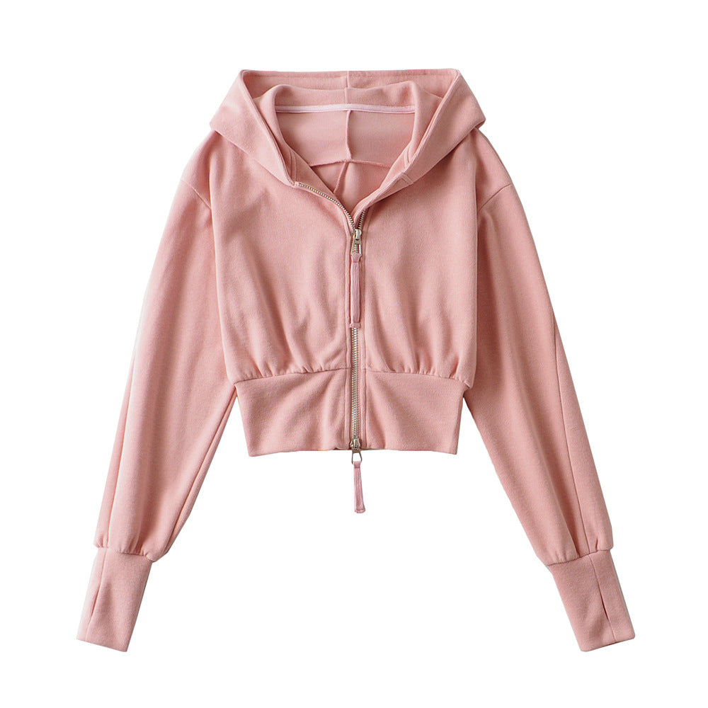 RESLEY™ - Chic Cropped Hooded Zipper Workout Jacket – Susan & Ashley